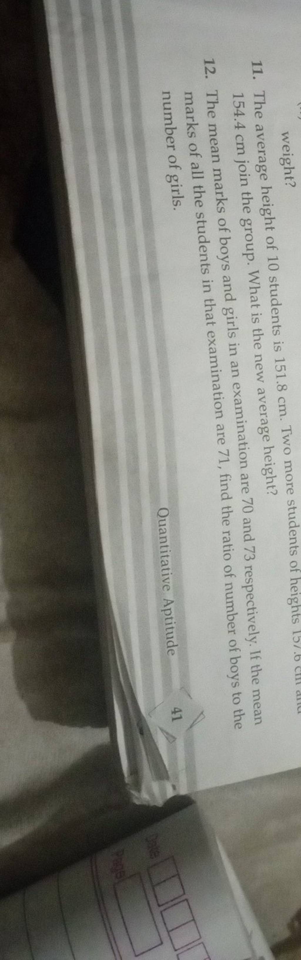 11 The Average Height Of 10 Students Is 151 8 Cm Two More Students Of H 11-the-average-height-of-10-students-is-151-8-cm-two-more-students-of-h