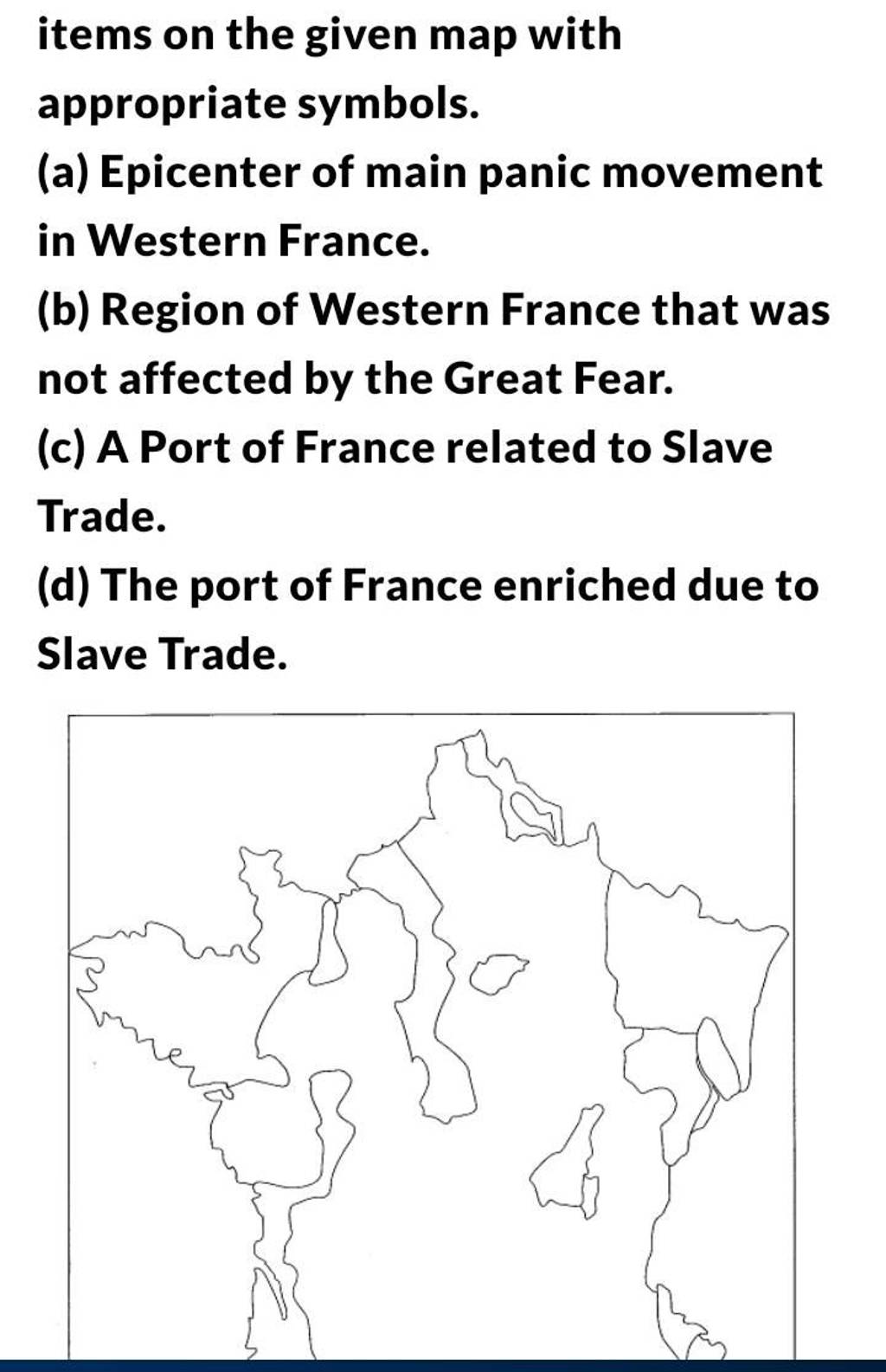 items on the given map with appropriate symbols. | Filo