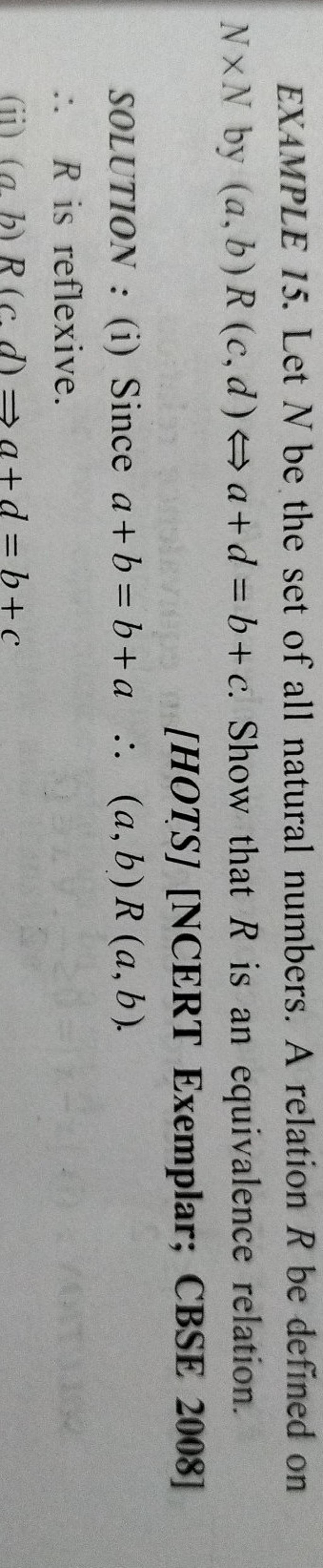 EXAMPLE 15. Let N be the set of all natural numbers. A relation R be defi..