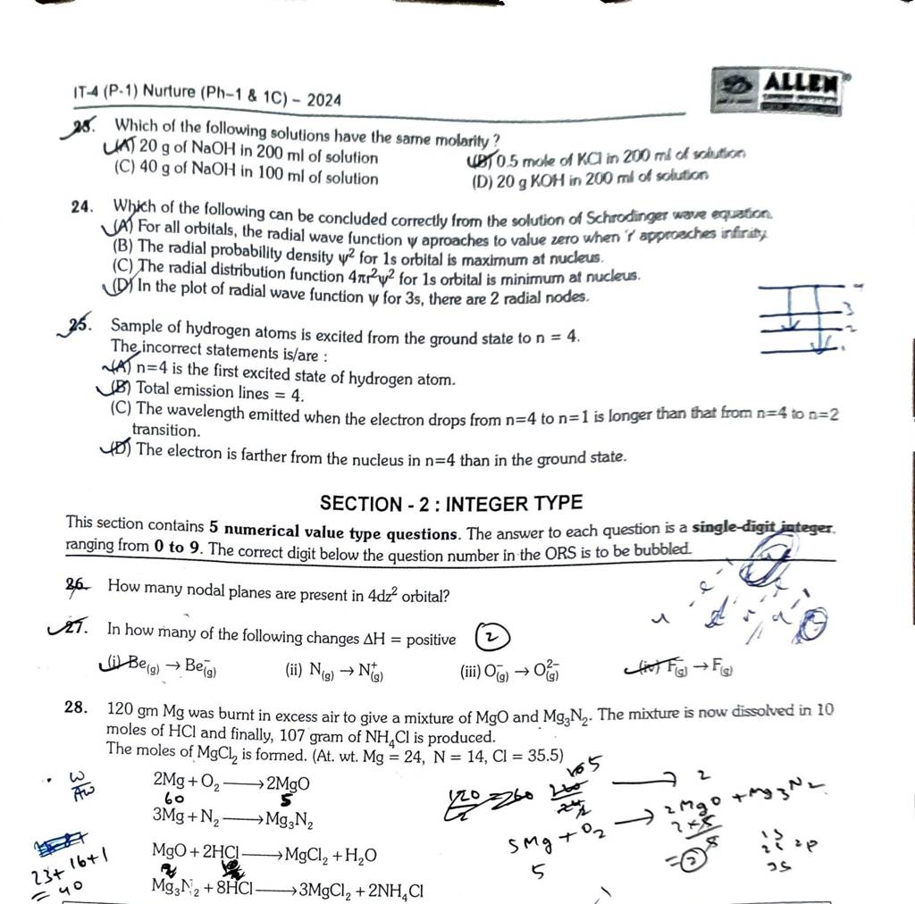 Sample Of Hydrogen Atoms Is Excited From The Ground State To N 4 The In
