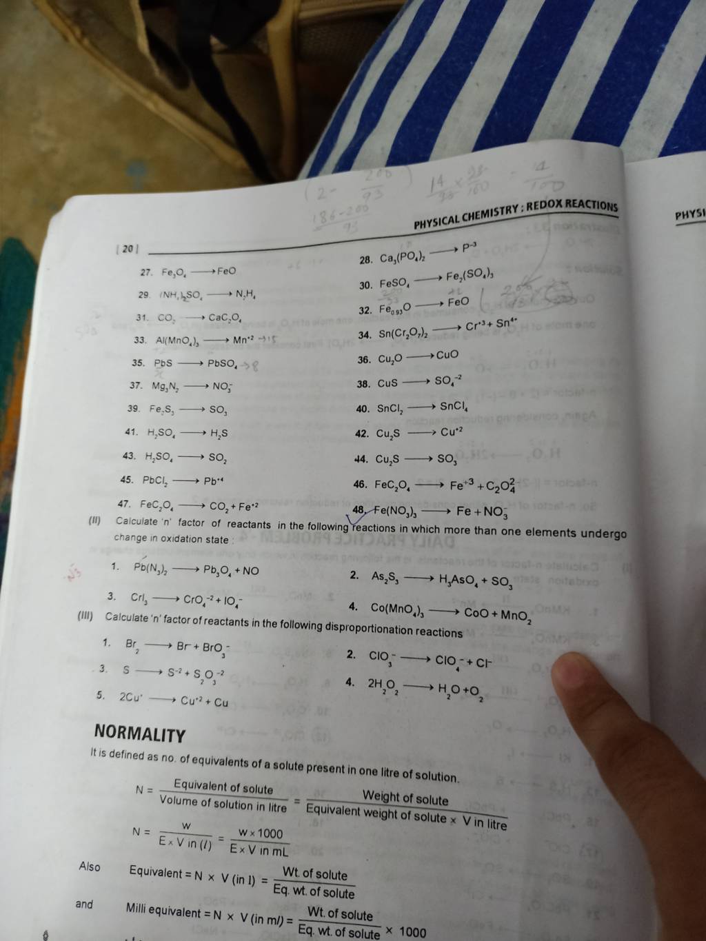 Calculate ' n ' factor of reactants in the following disproportionation