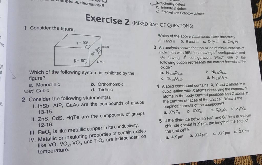 Exercise 2 (MIXED bAG OF QUESTIONS) 1 Consider the figure, Which of the a..