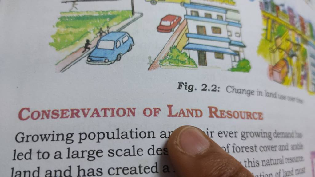 Fig. 2.2: Change in land use son CONSERVATION OF LAND RESOURCE Growing po..