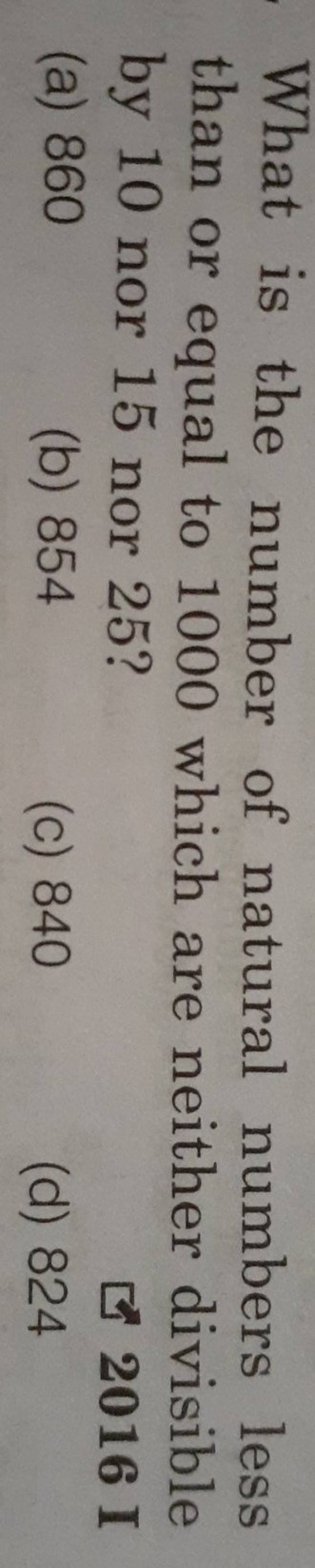What is the number of natural numbers less than or equal to 1000 which ar..