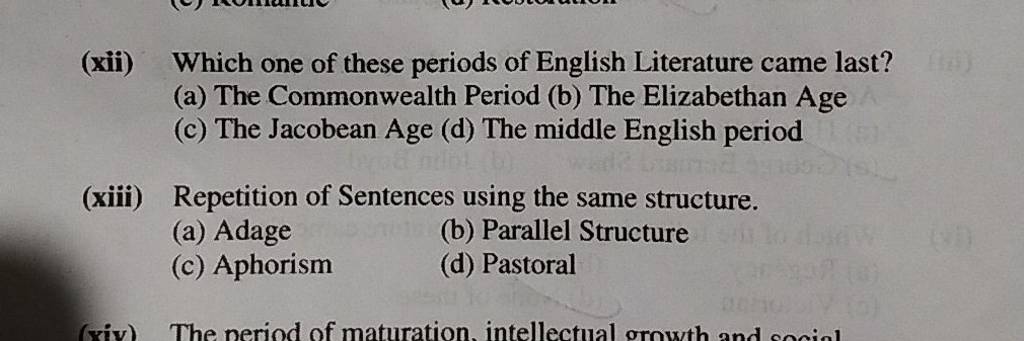 Repetition of Sentences using the same structure. | Filo