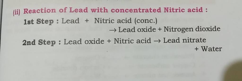 Ii Reaction Of Lead With Concentrated Nitric Acid Filo
