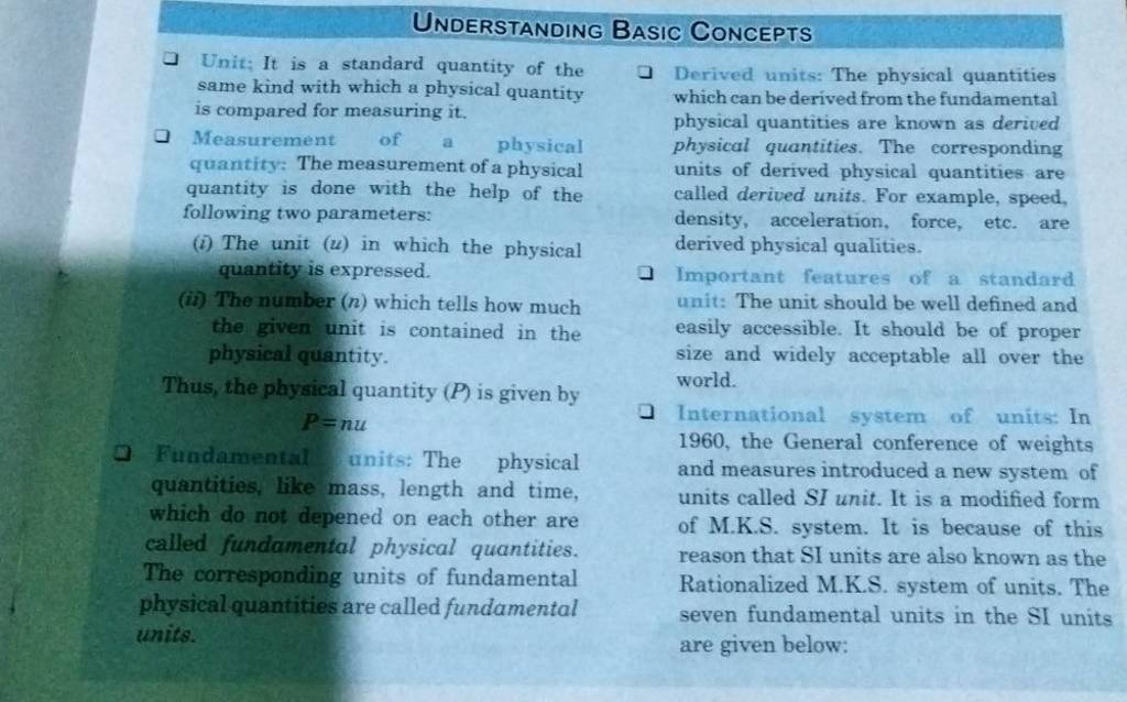 UNDERSTANDING BASIC CONCEPTS Thus, the physical quantity (P) is given by