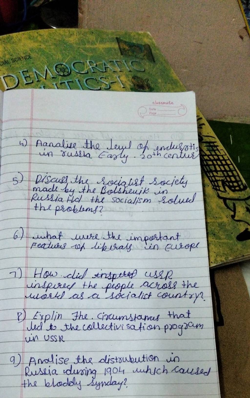4) Aanalise the lerul of enclusftis in russla Early. 20th centir 5) Disc..