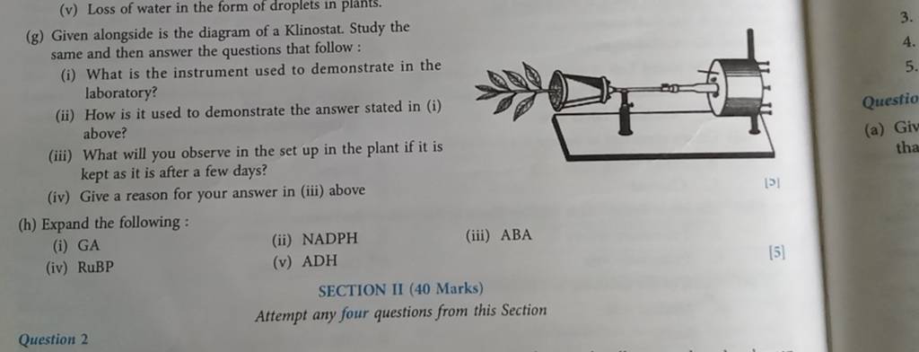 Given alongside is the diagram of a Klinostat. Study the same and then a..