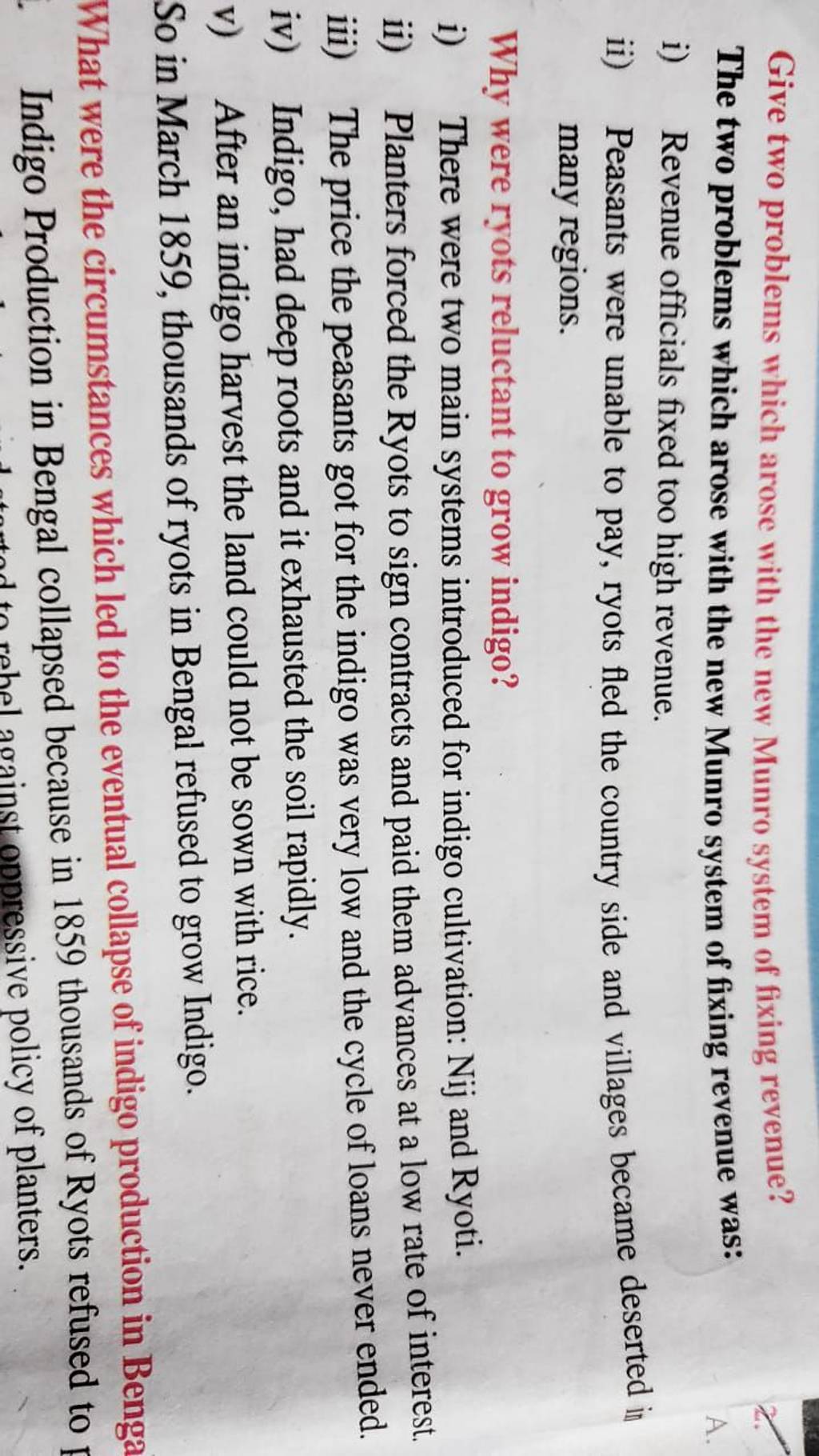 Give two problems which arose with the new Munro system of fixing revenue..