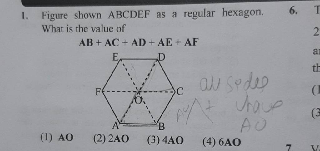 Figure Shown Abcdef As A Regular Hexagon What Is The Value Of Filo