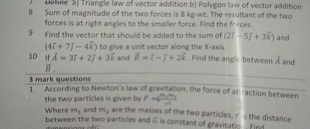 Fertne a) Triangle law of vector addition b) Polygon law of vector additi..