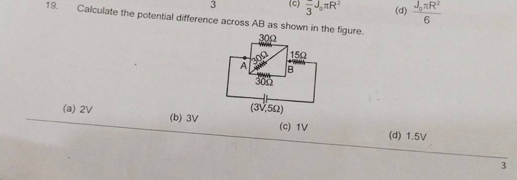 Calculate the potential difference across AB as shown in the figure...