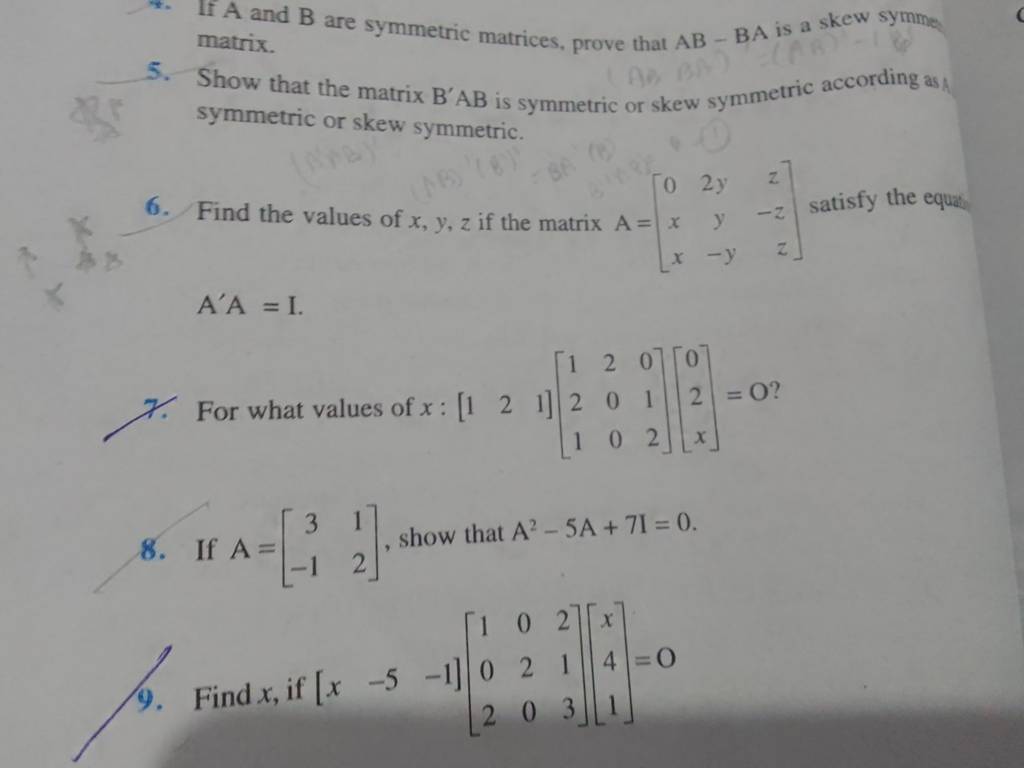 If A And B Are Symmetric Matrices Prove That Ab−ba Is A Skew Symme Matri