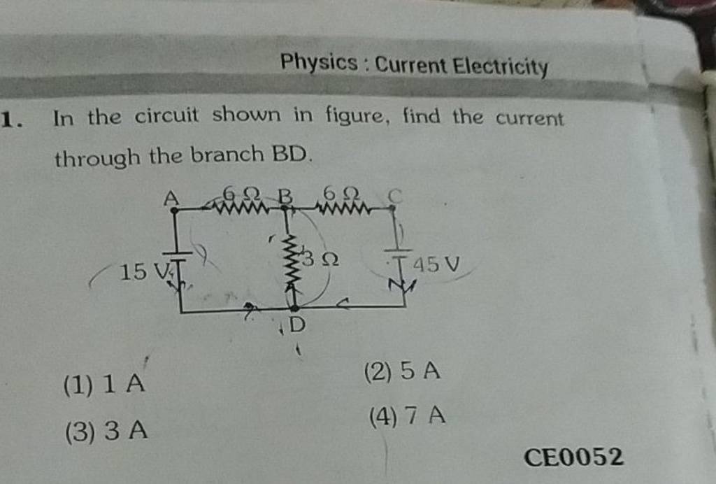 Physics : Current Electricity 1. In the circuit shown in figure, find the..