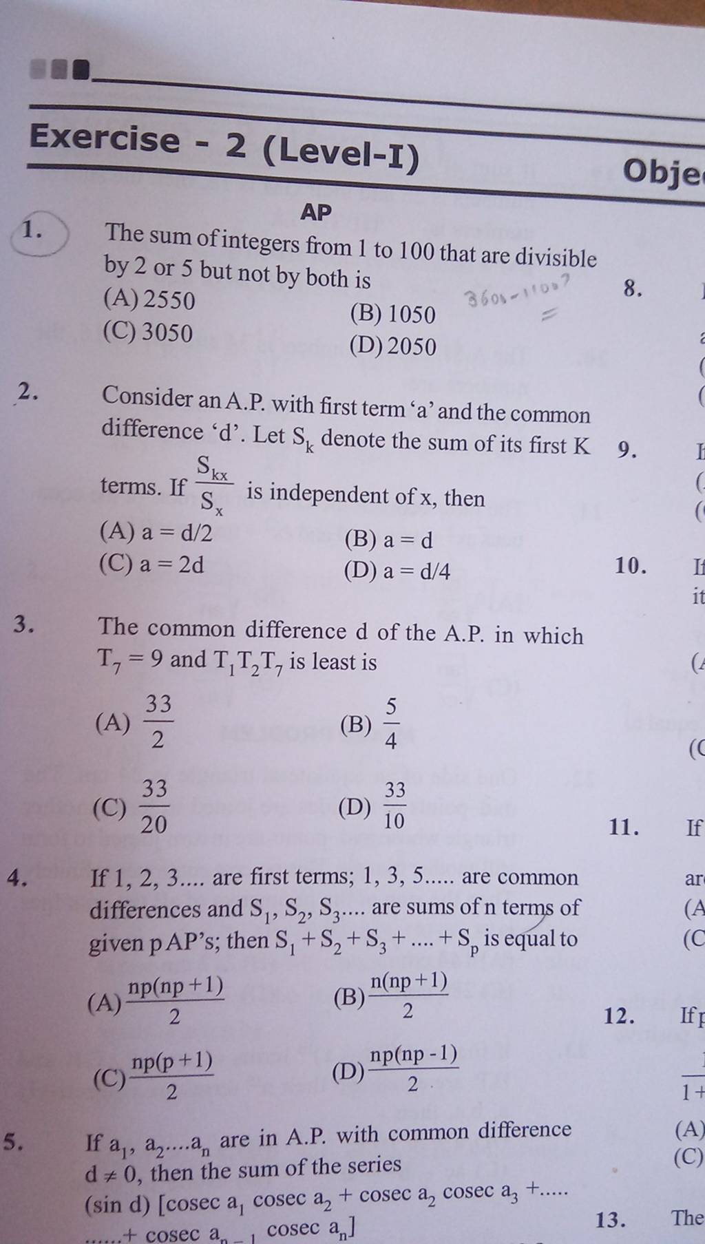 If 1 2 3 Are First Terms 1 3 5 Are Common Differences And S1 S2 S3
