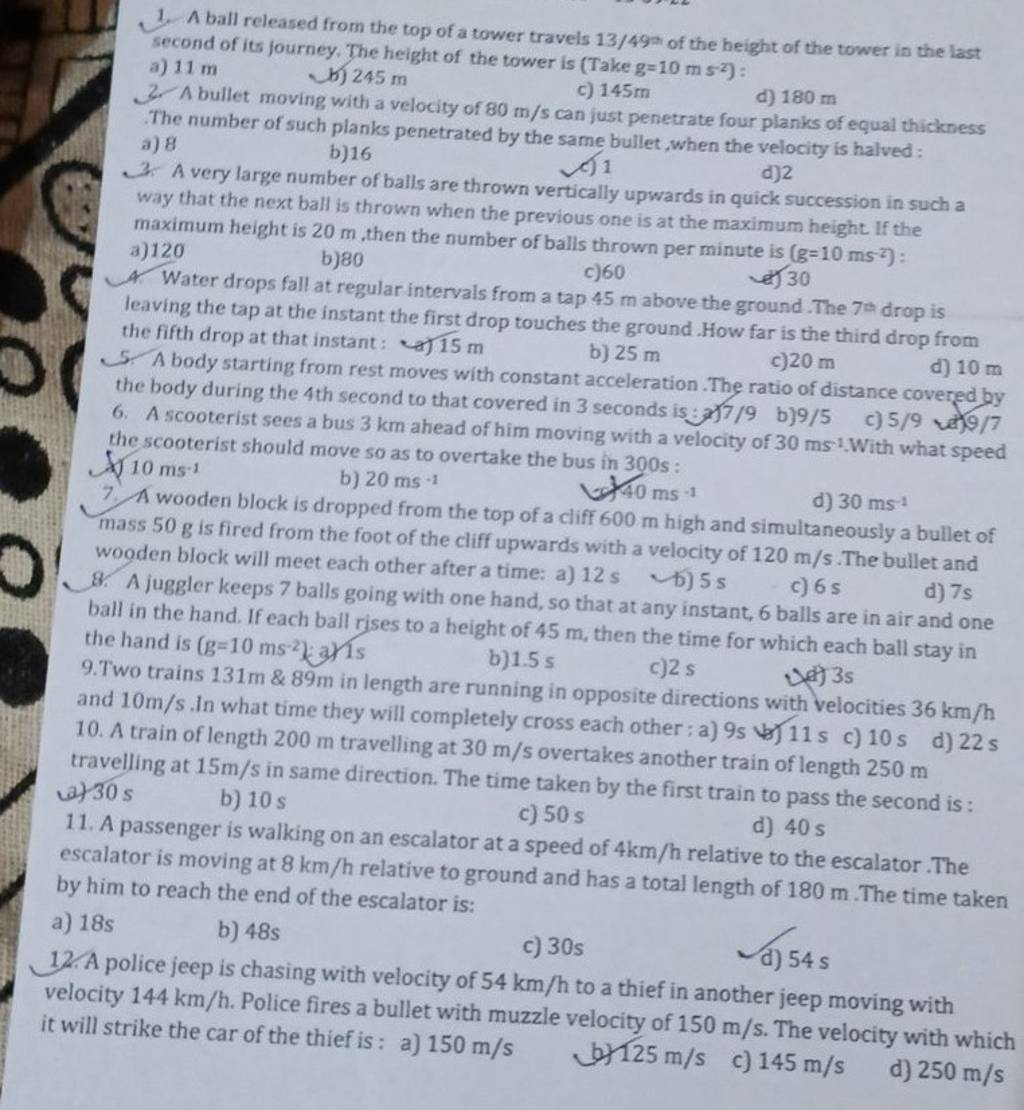 3 s 9.Two trains 131 m&89 m in length are running in opposite directions..