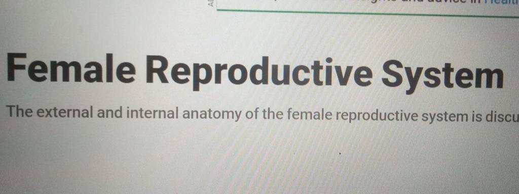 Female Reproductive System The external and internal anatomy of the femal..