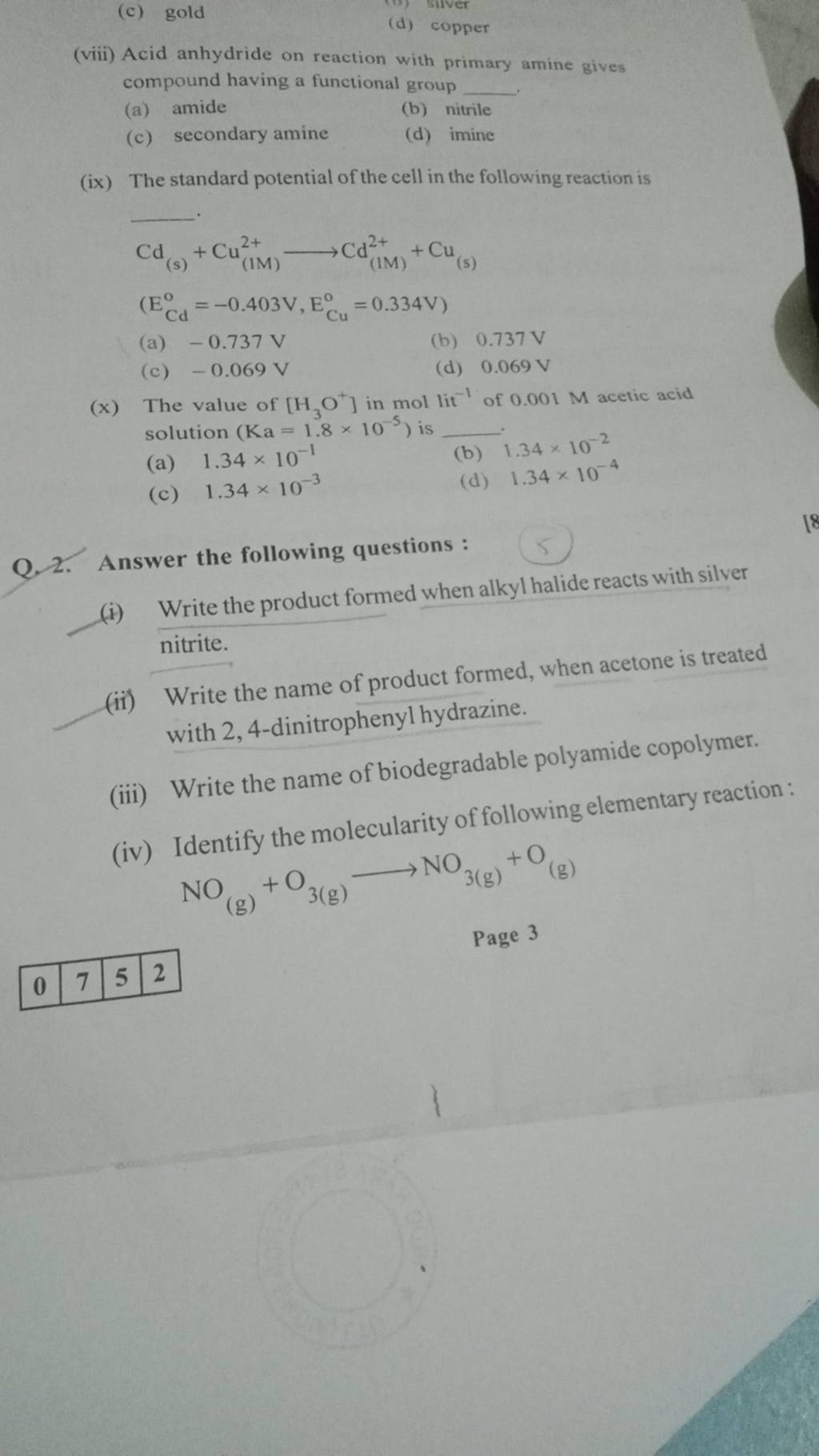 Acid Anhydride On Reaction With Primary Amine Gives Compound Having A Fu