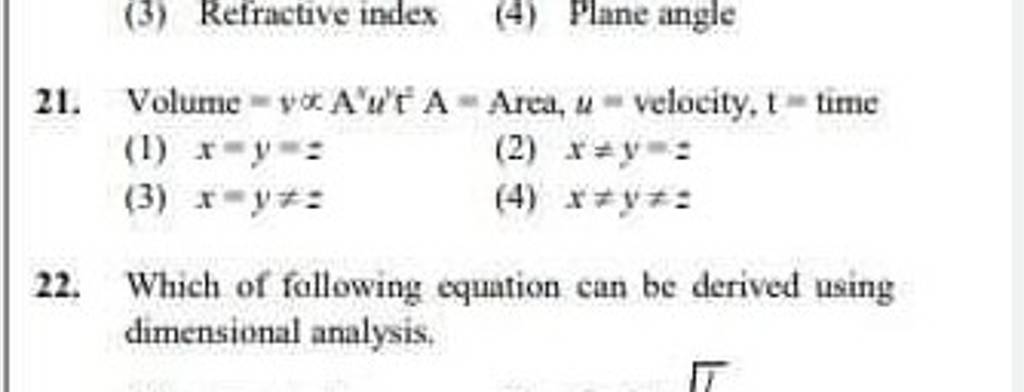 Volume =v∝Avu′t2 A= Area, u= velocity, t= time | Filo