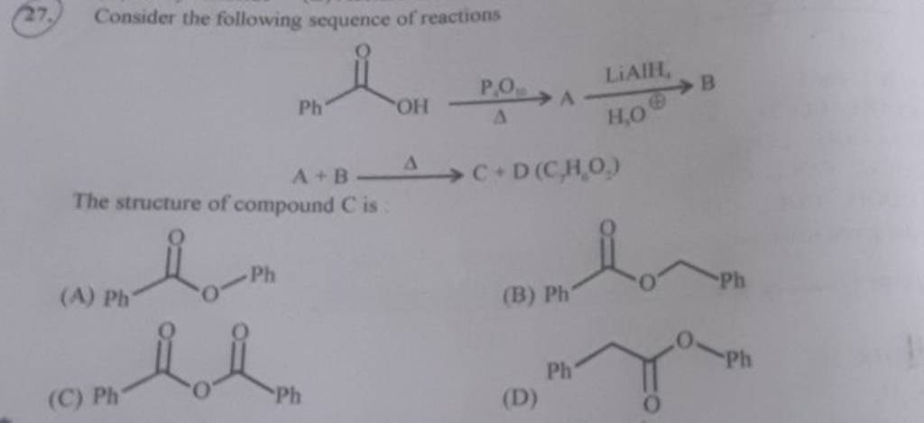 Consider The Following Sequence Of Reactions A B A D C1 He O2 The Struc