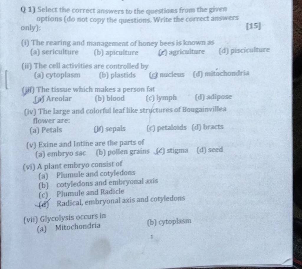 Exine and Intine are the parts of | Filo