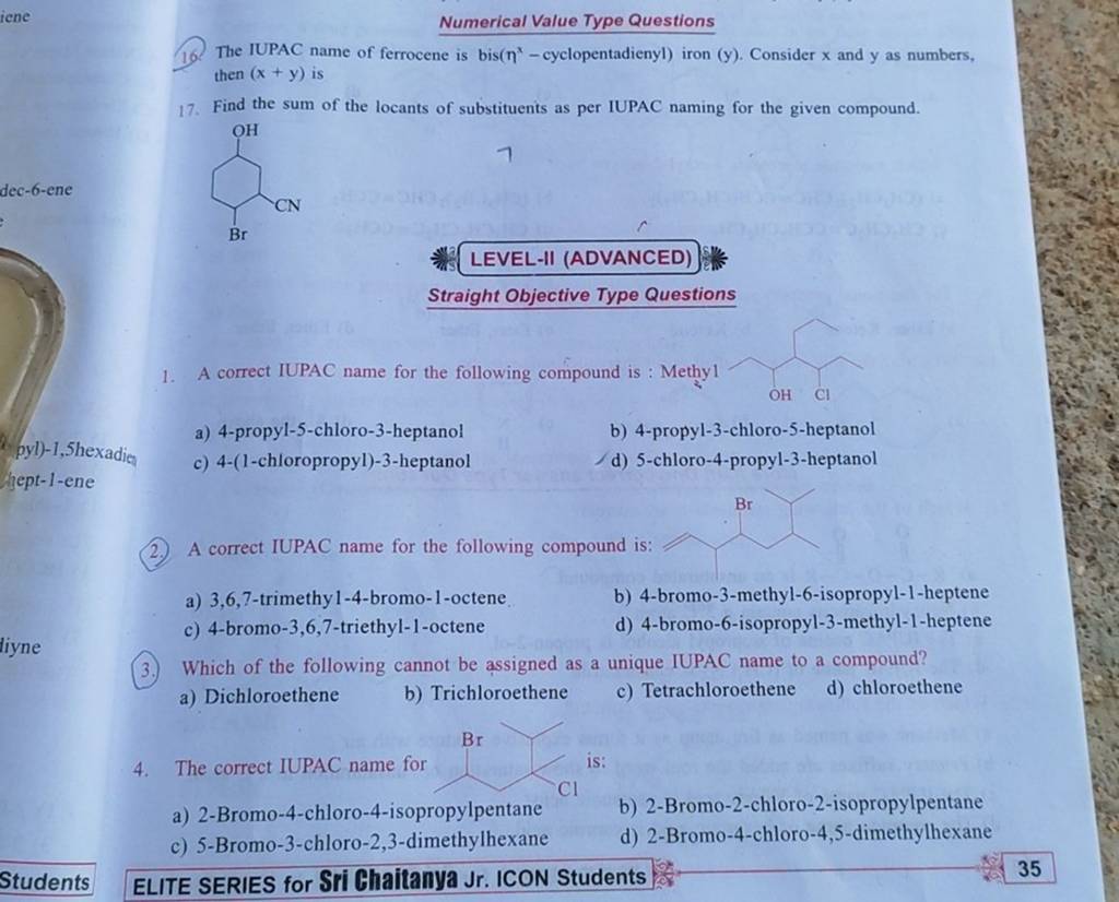 The correct IUPAC name for is: | Filo The correct IUPAC name for is: | Filo