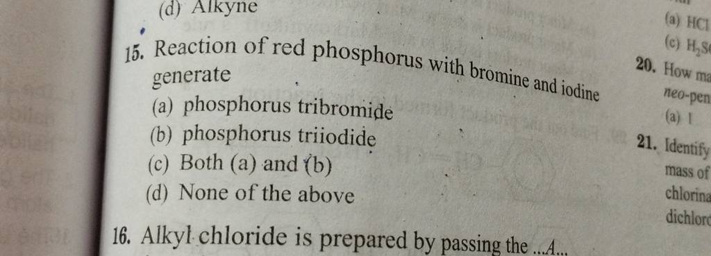 Reaction of red phosphorus with bromine and iodine generate | Filo
