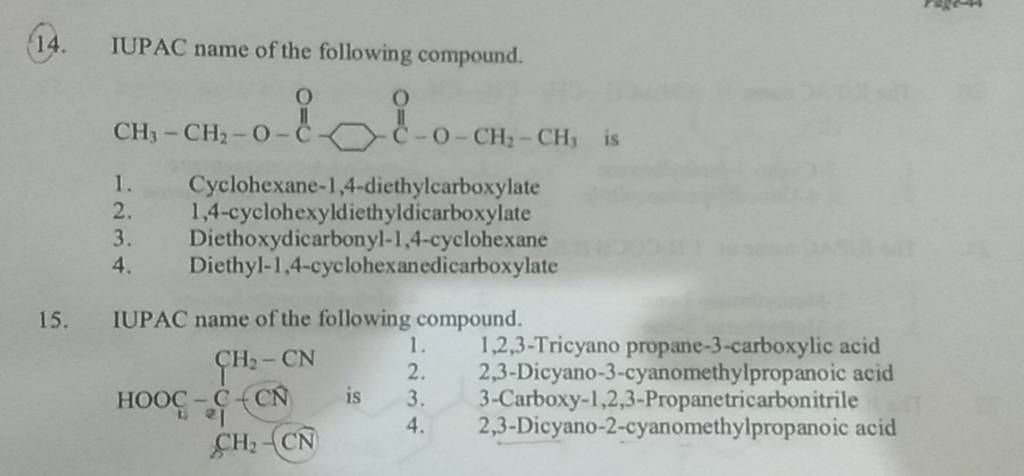 IUPAC name of the following compound. | Filo