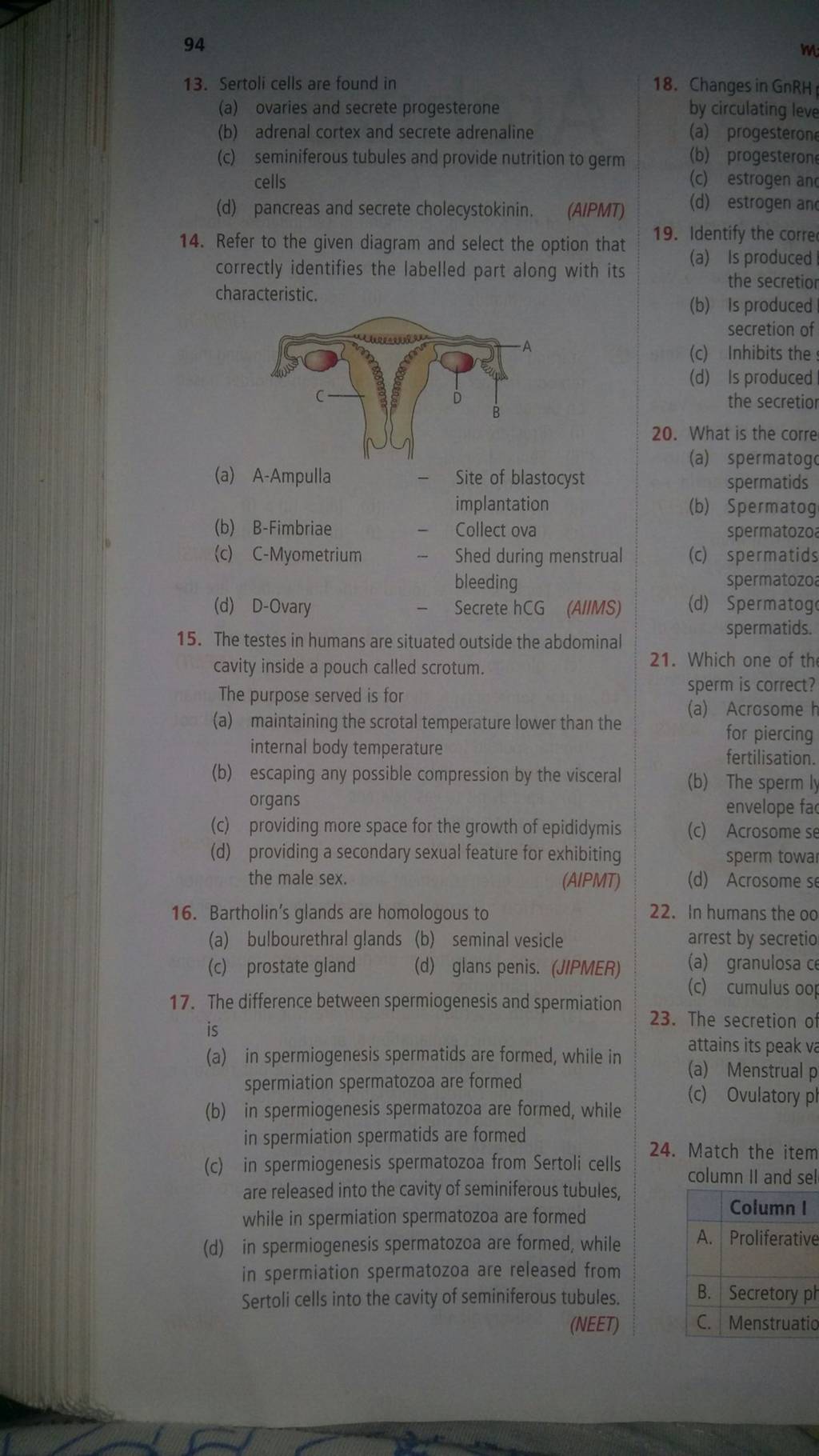 Refer To The Given Diagram And Select The Option That Correctly Identifie