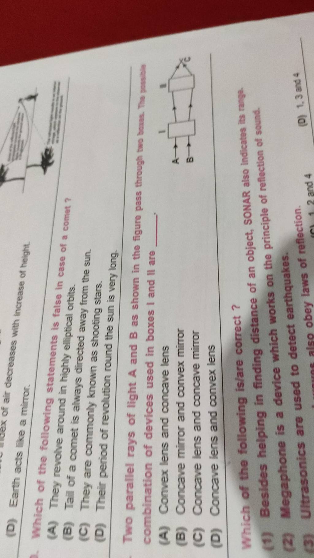 Two parallel rays of light A and B as shown in the figure pass through tw..