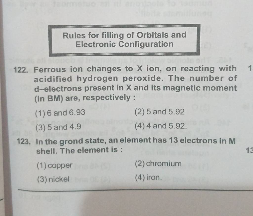 Rules for filling of Orbitals and Electronic Configuration 122. Ferrous i.. Rules for filling of Orbitals and Electronic Configuration 122. Ferrous i..