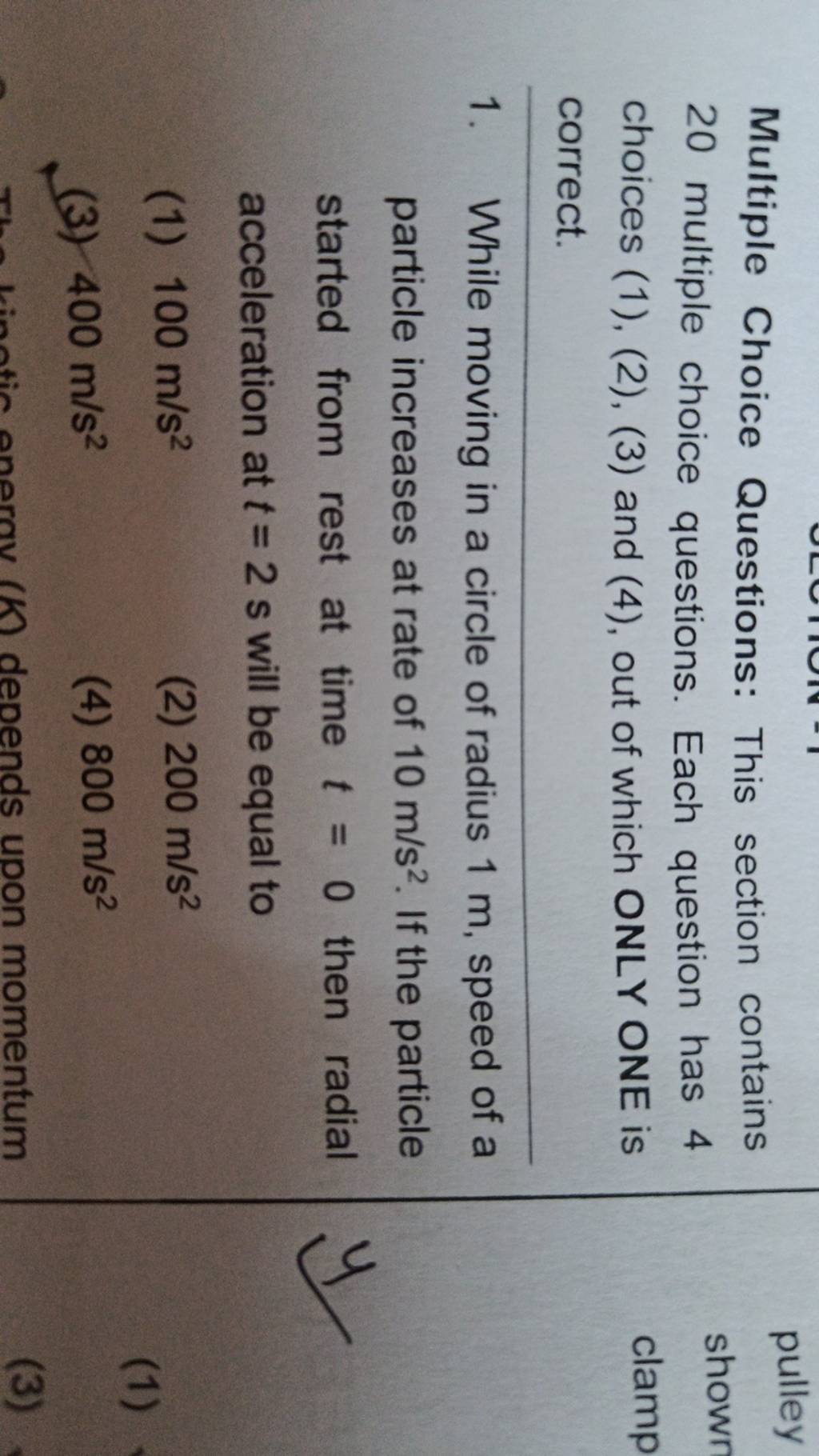 Multiple Choice Questions: This section contains 20 multiple choice quest..