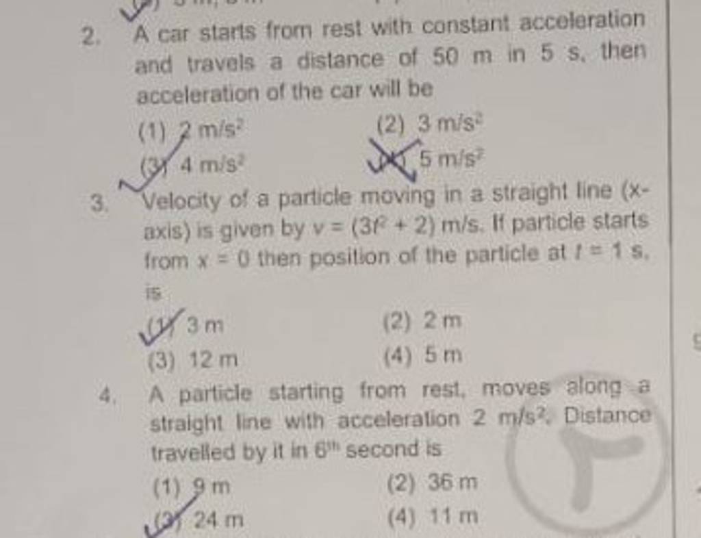 A Particle Starting From Rest Moves Along A Straight Line With Accelerat
