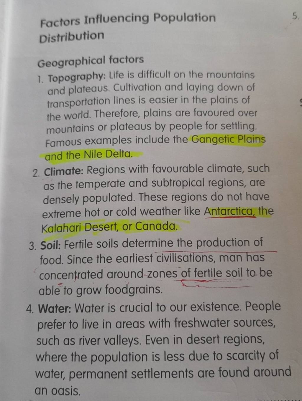 Factors Influencing Population Distribution Geographical factors | Filo