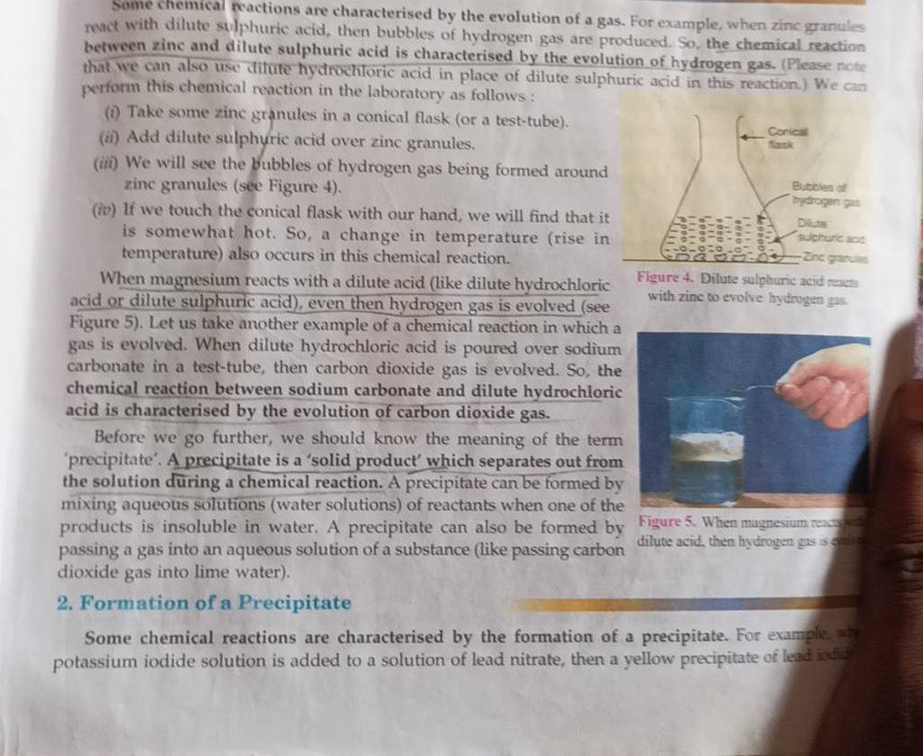 Some chemical reactions are characterised by the evolution of a gas. For