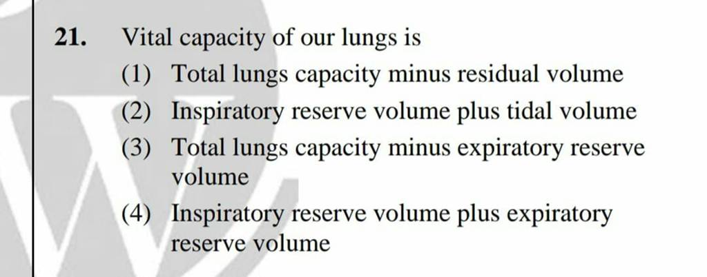 Vital capacity of our lungs is | Filo