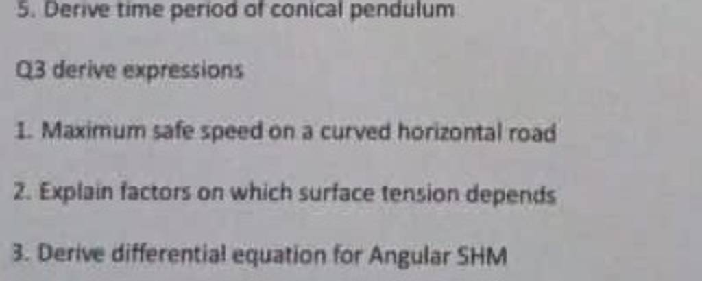 5. Derive time period of conical pendulum | Filo