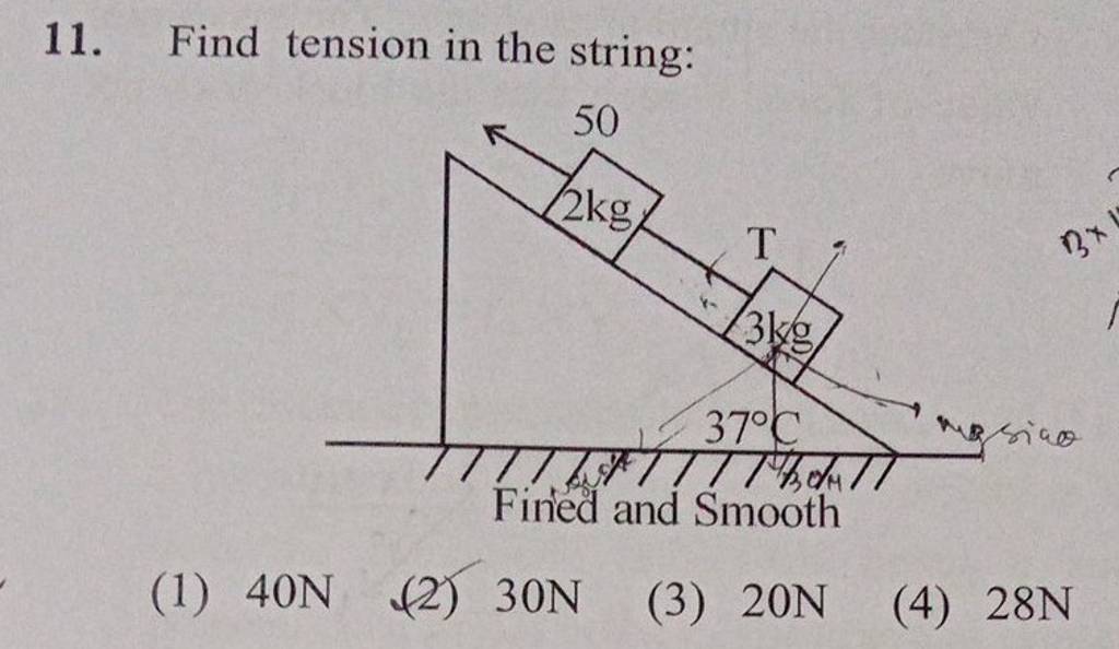 Find tension in the string: Fined and Smooth | Filo