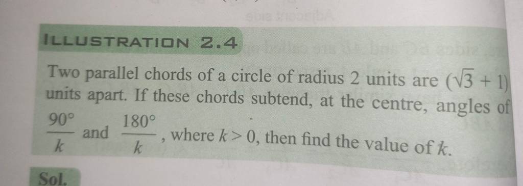 ILLUSTRATIQN 2.4 Two parallel chords of a circle of radius 2 units are (3..