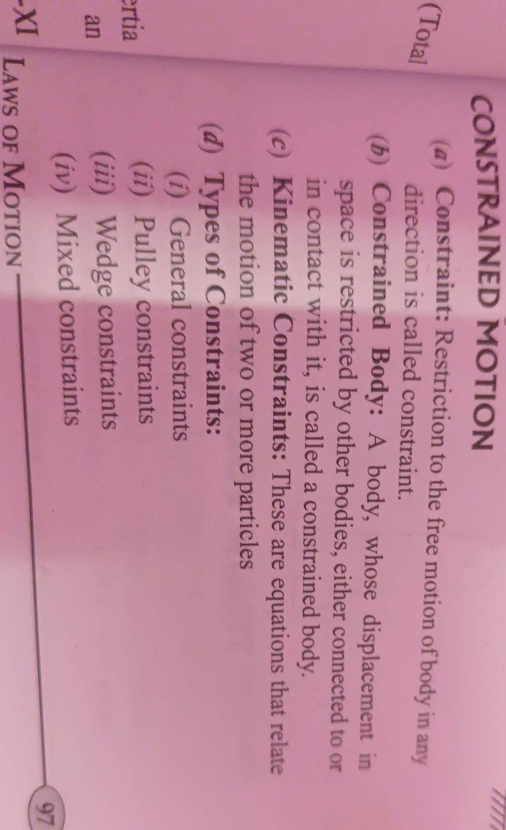 Constraint Restriction