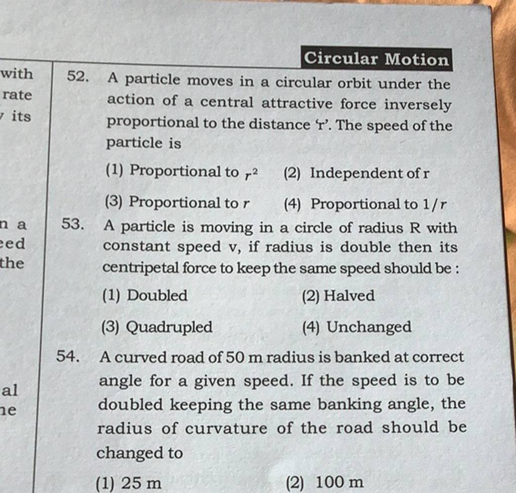 A particle is moving in a circle of radius R with constant speed v, if ra..