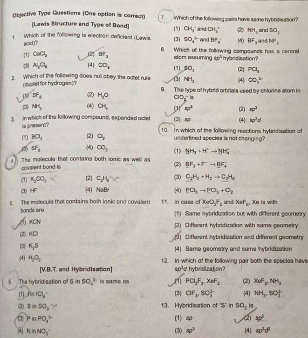 In which of the following compound, expanded octet is present? | Filo