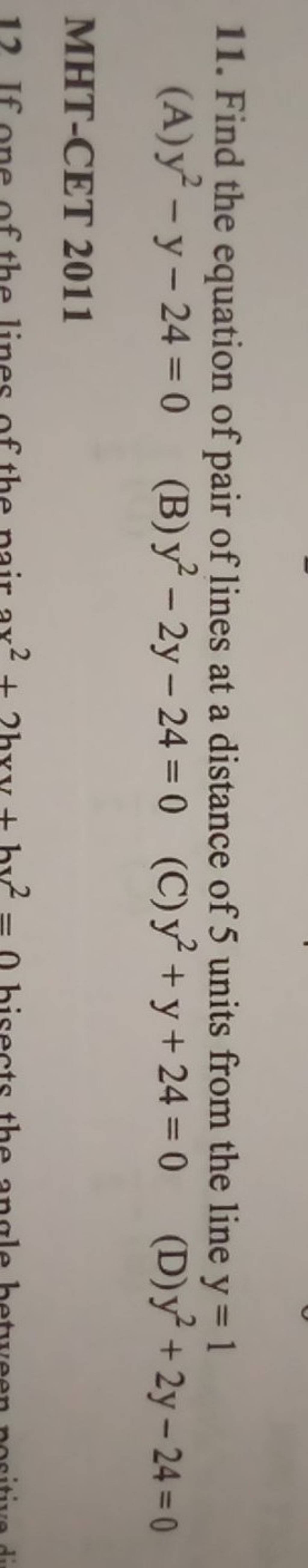 Find the equation of pair of lines at a distance of 5 units from the line..