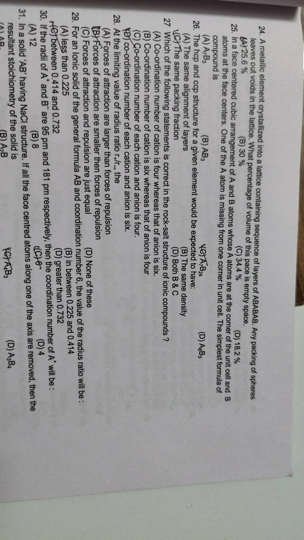 The Hcp And Ccp Structure For A Given Element Would Be Expected To Have