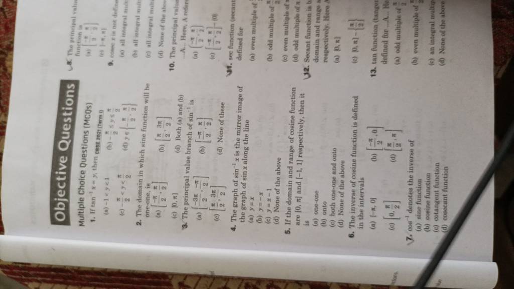If The Domain And Range Of Cosine Function Are 0 And 1 1 Respectiv 