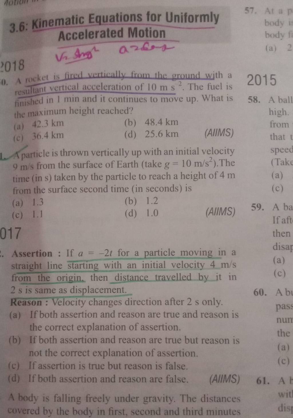 A rocket is fired vertically from the ground with a resultant vertical ac..