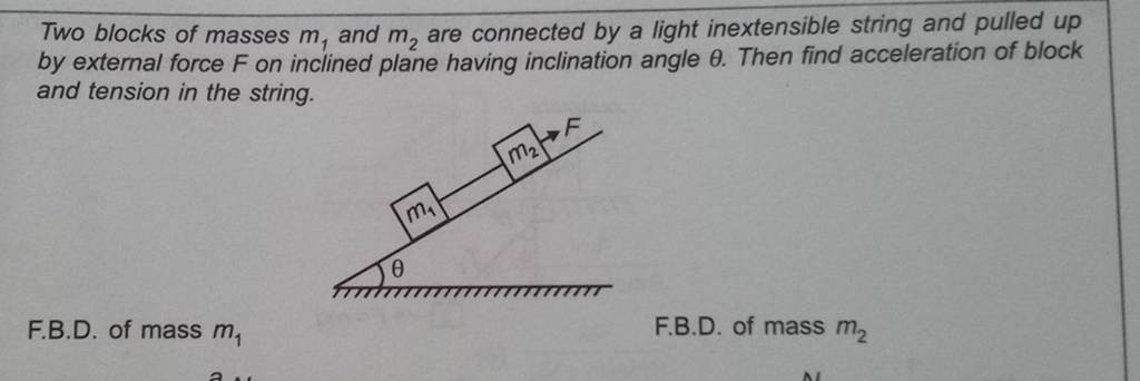Two Blocks Of Masses M1 And M2 Are Connected By A Light Inextensible St