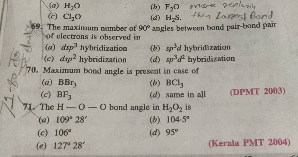 The maximum number of 90∘ angles between bond pair-bond pair of electrons..