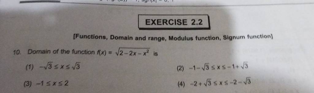 Exercise 22 Functions Domain And Range Modulus Function Signum Funct